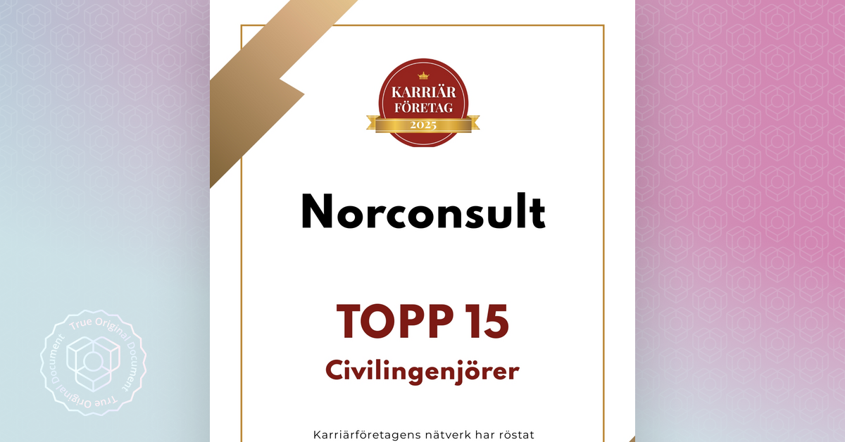 Karriärföretagen Sverige AB - Award issued to Norconsult by ...